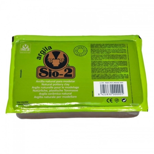 SIO-2® Argila Natural Pottery Clay, 2.2 lb (1 kg) 12 Pack, Red