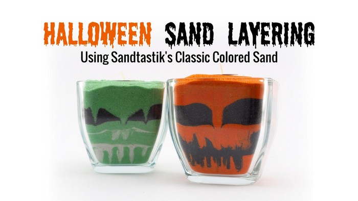 Halloween Sand Layered Ornaments using Sandtastik Classic Colored Sand