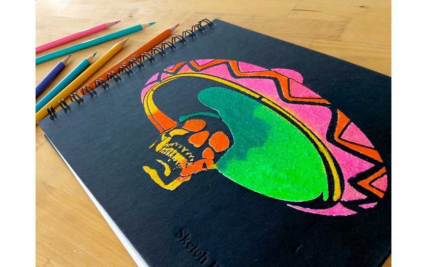 Sand Stenciled Journal